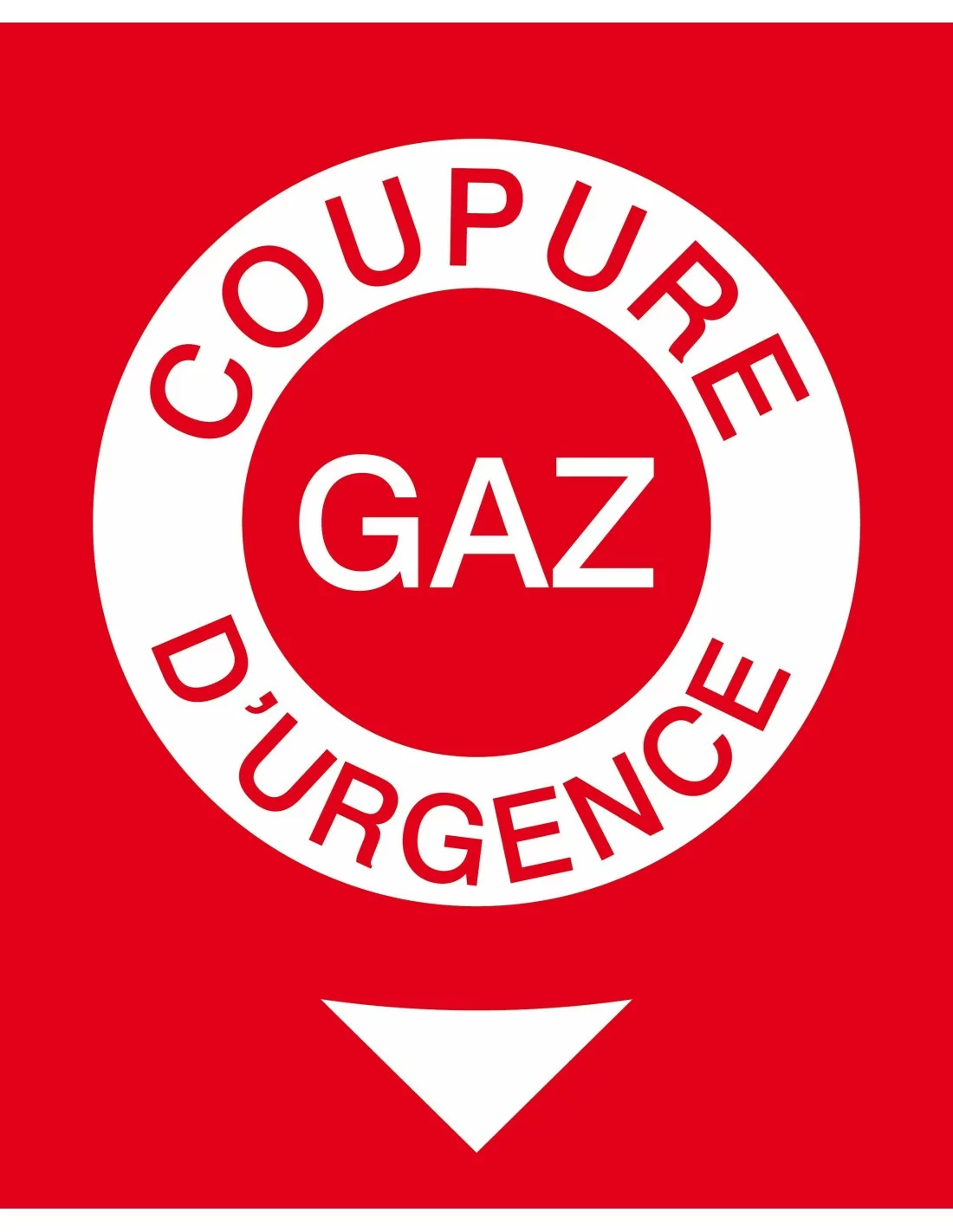 Panneau Coupure d'urgence gaz - Signalisation de Sécurité incendie - SI122