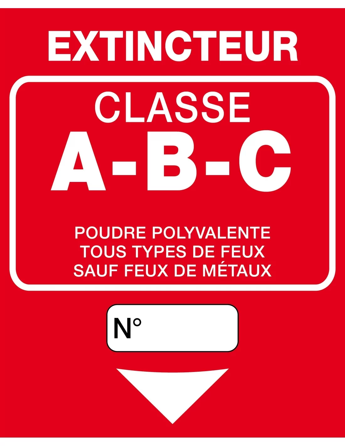 Panneau Extincteur classe ABC - Signalisation de Panneau Extincteur - SI127